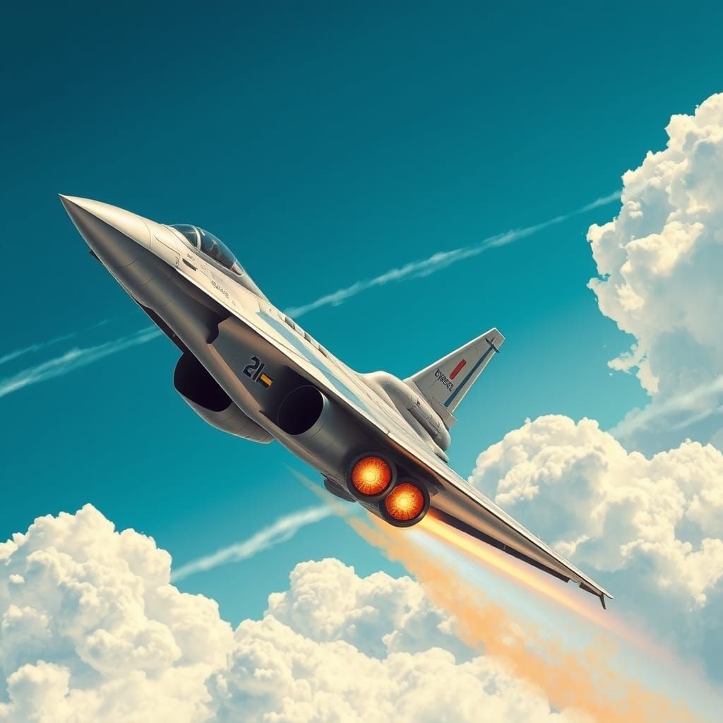 really cool fighter jet - Sleek Futuristic Fighter Jet Soars...