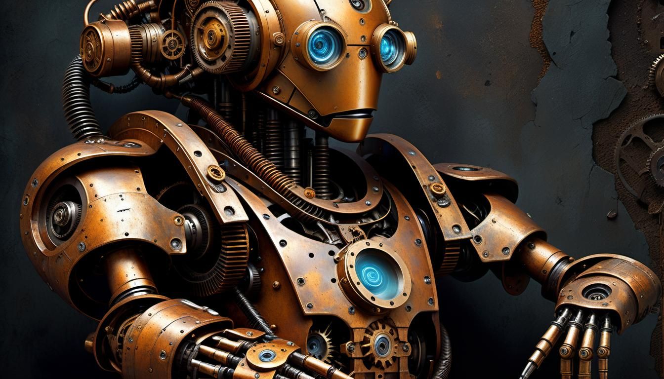 Rusty Old Robot - AI Generated Artwork - NightCafe Creator
