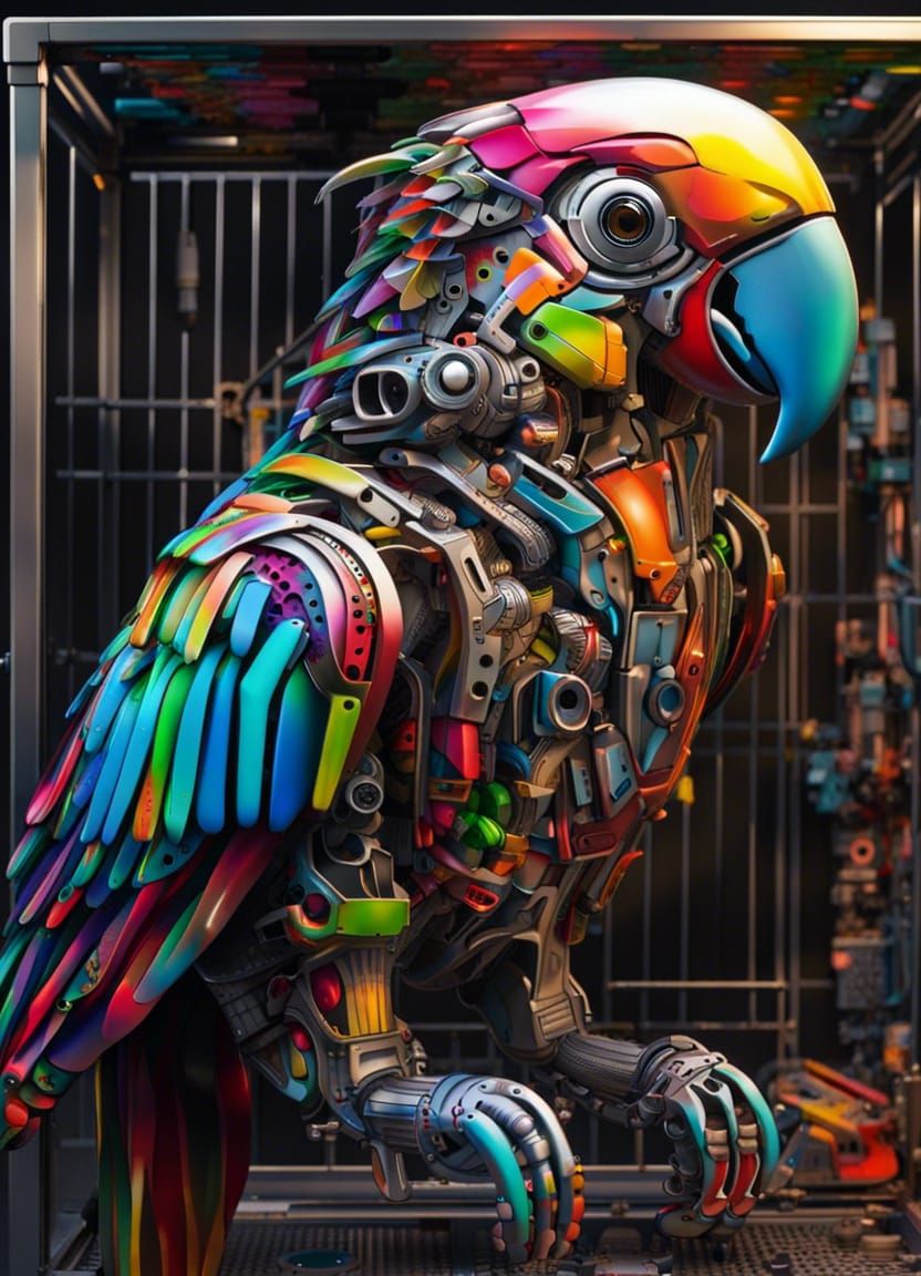 Cyber Parrot 🤖🦜 - AI Generated Artwork - NightCafe Creator