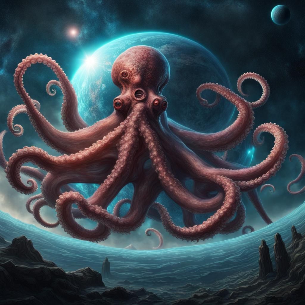 Cosmic Octopus - AI Generated Artwork - NightCafe Creator