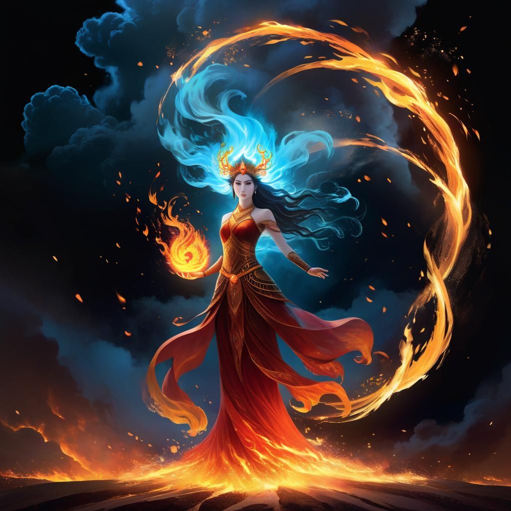 Pagan Fire Goddess - AI Generated Artwork - NightCafe Creator
