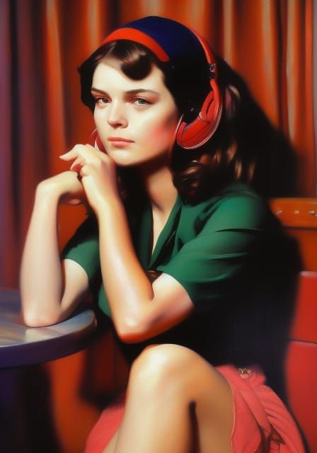 If Norman Rockwell painted pinups - AI Generated Artwork - NightCafe Creator