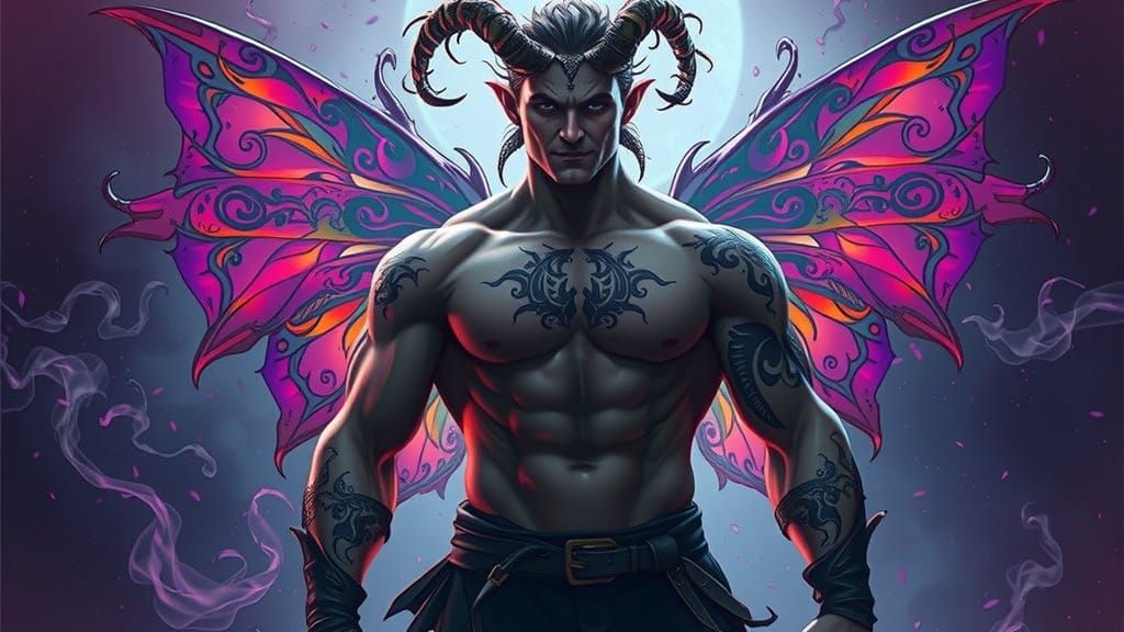 Eldritch Fae Warrior in Dark, Gritty Fairy Punk St... - AI Art