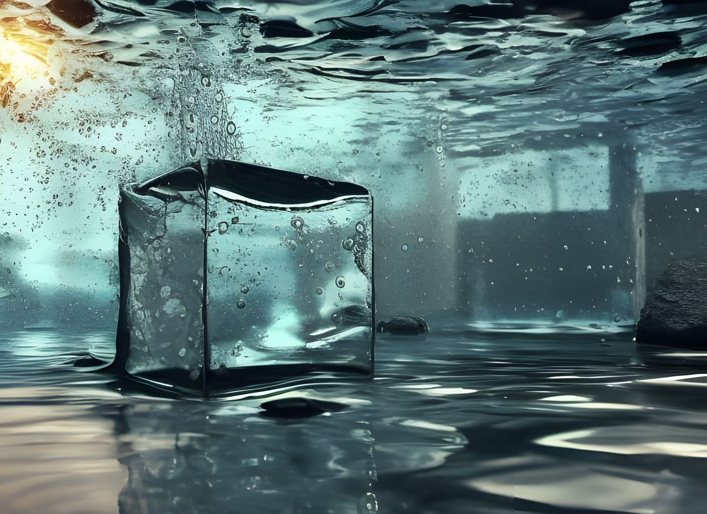 Liquid cube - AI Generated Artwork - NightCafe Creator