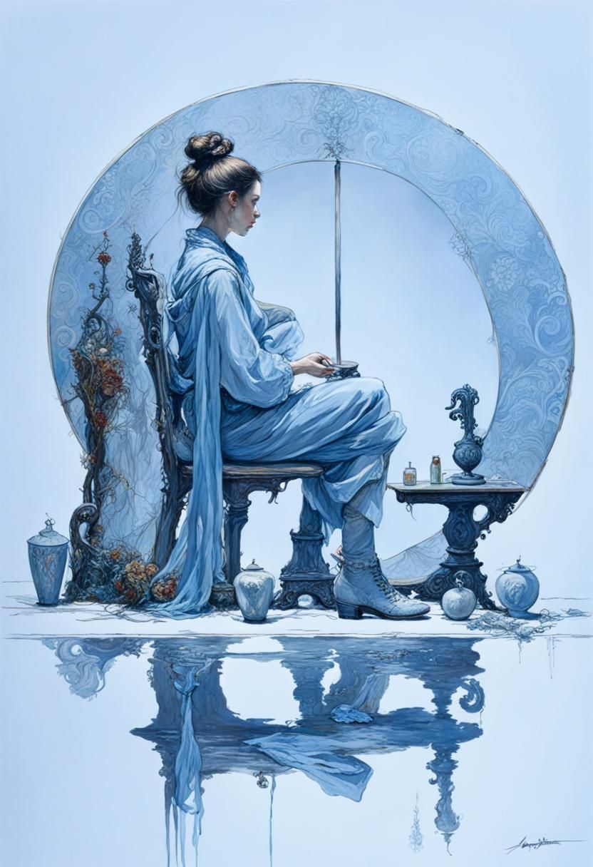 Seated Model In Artist's Studio 5 - AI Generated Artwork - NightCafe ...