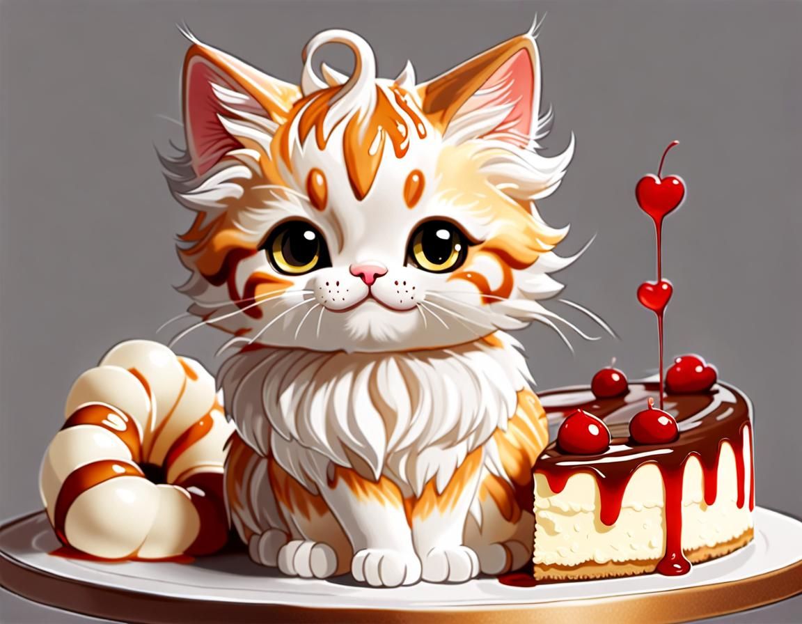 Cheesecake Cat V9 - AI Generated Artwork - NightCafe Creator