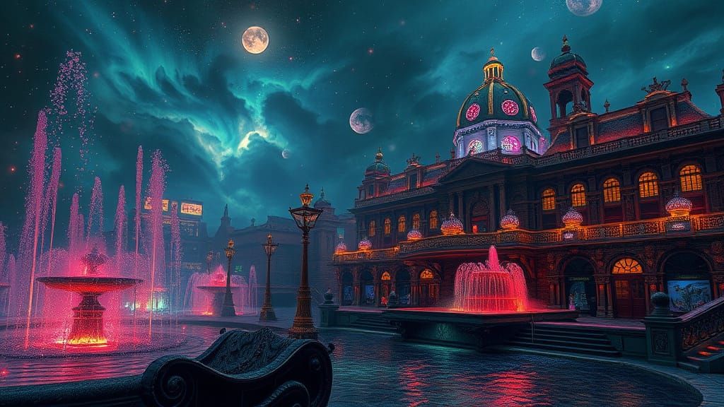 beautiful aetherpunk dark arts devolution city of ... - AI Art