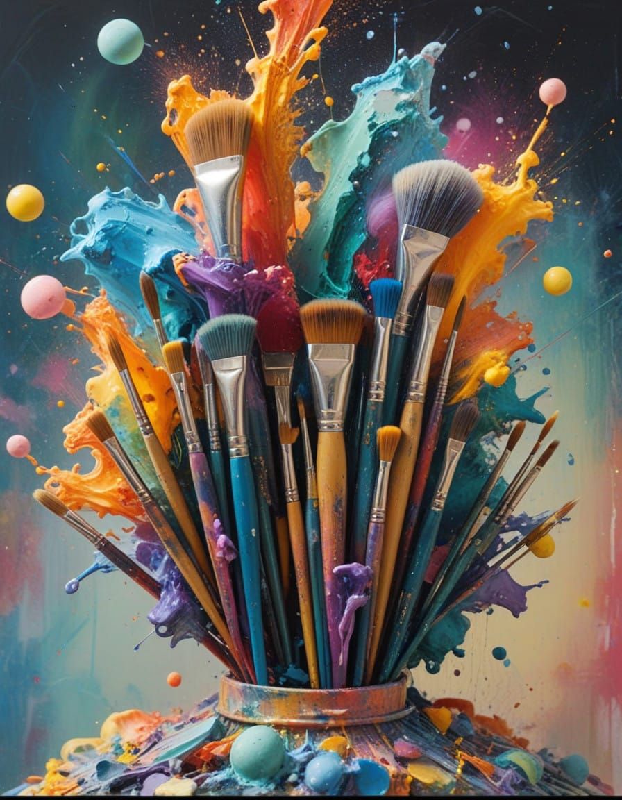 Vibrant, dynamic splash art, splatter art, paint splatter, featuring an ...