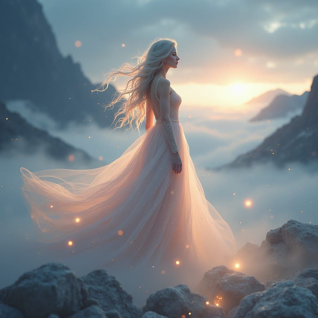 Ethereal Beauty in Cosmic Dreamscape - AI Art