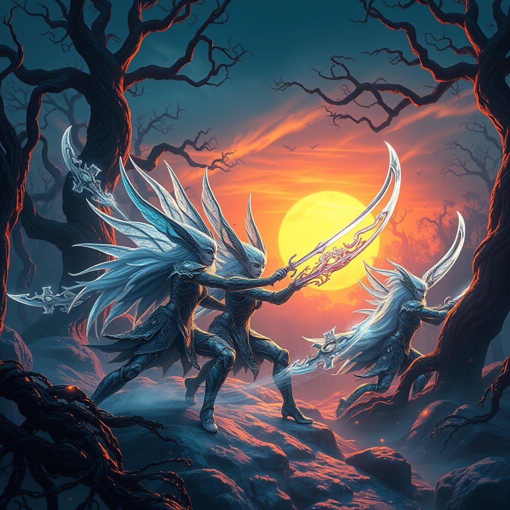 The elves fighting back. - Ethereal Elven Warriors Defend Pr...