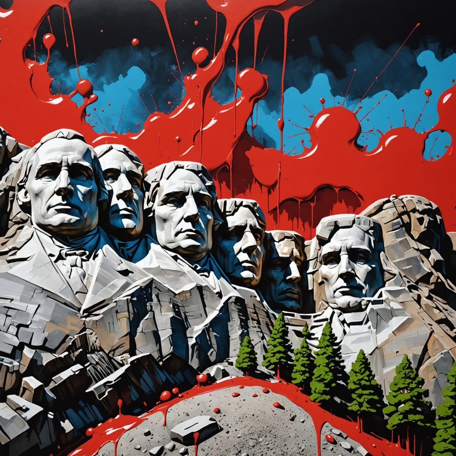 Mount Rushmore crying red tears - Mount Rushmore crying red ...