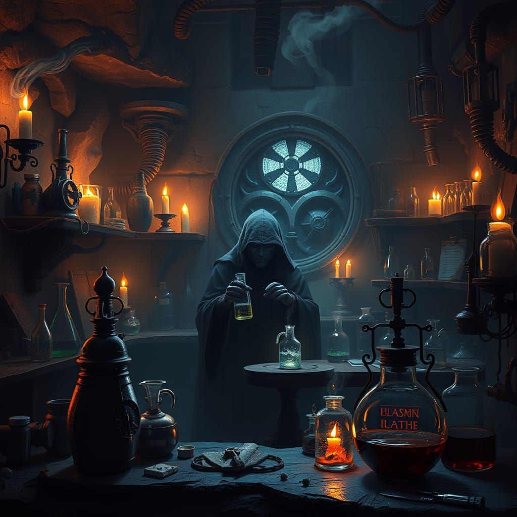 Sith Alchemist Unlocks Dark Secrets in Hidden Kesh... - AI Art