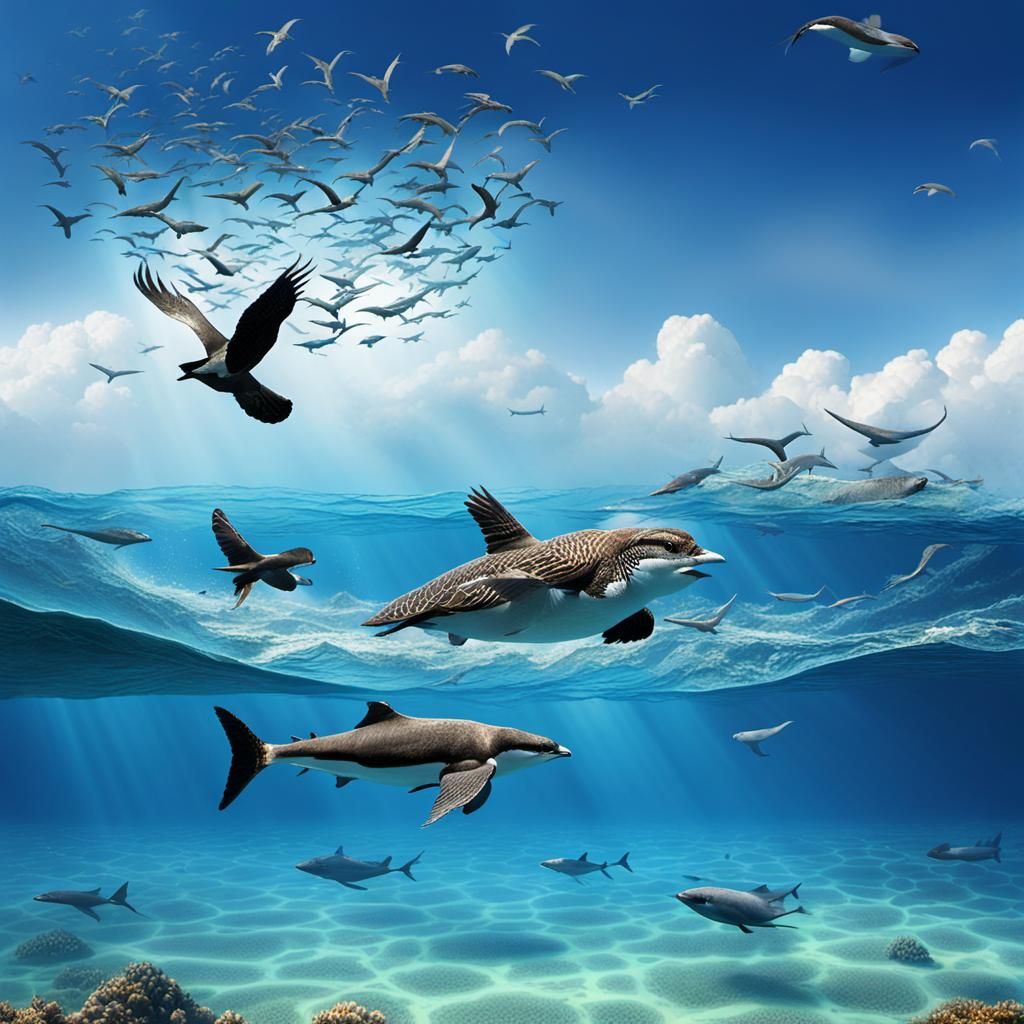 And God said, “Let the water teem with living creatures, and let birds ...