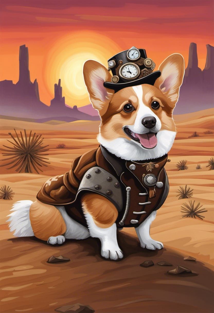 Steampunk Corgi - AI Generated Artwork - NightCafe Creator