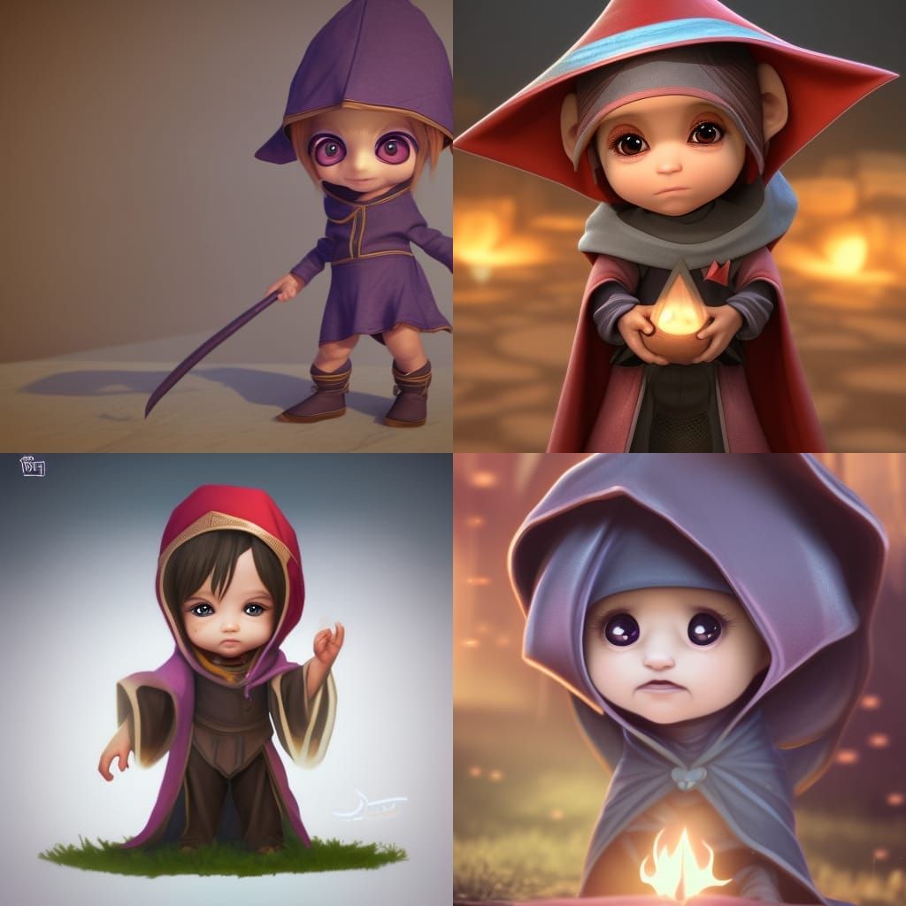 Baby Chibi Wizard :: Close up of a cute baby wizard with adorable eyes ...