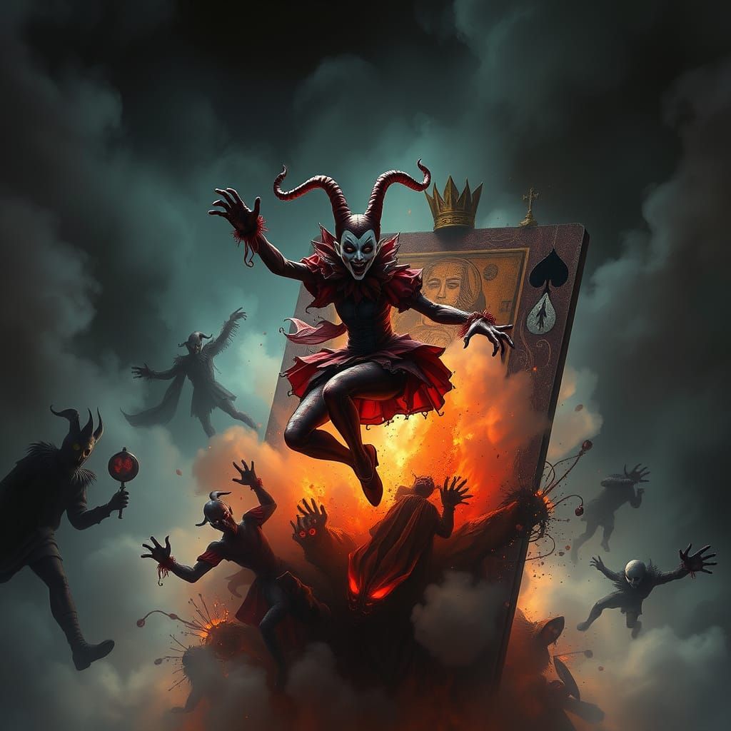 Wellcome to the show - Eerie Jester Queen Leaps from Explodi...