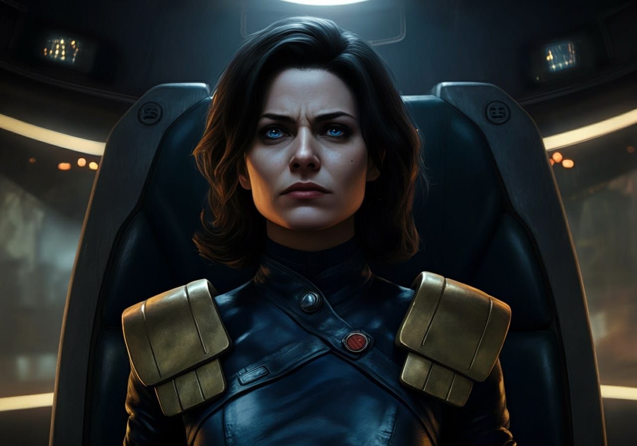 A Mega-city One Chief Judge - Cyberpunk Judge in Hyperrealis...