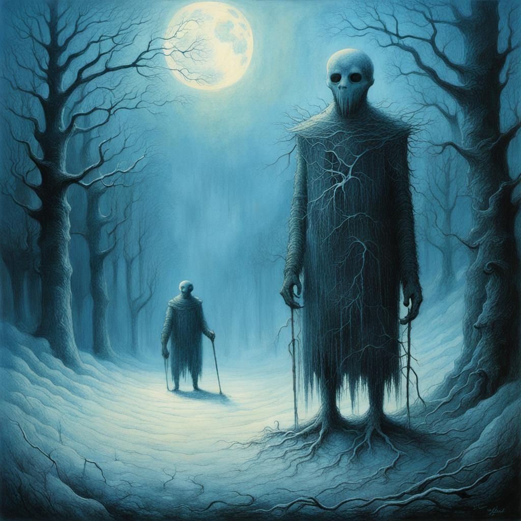 Jack Frost by Zdzislaw Beksinski - Surrealistic Landscape as...