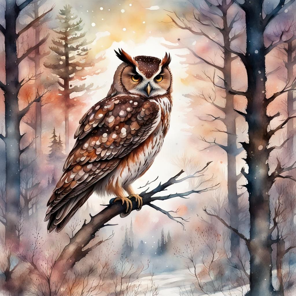 Birth Month Birds January the Owl - AI Generated Artwork - NightCafe ...