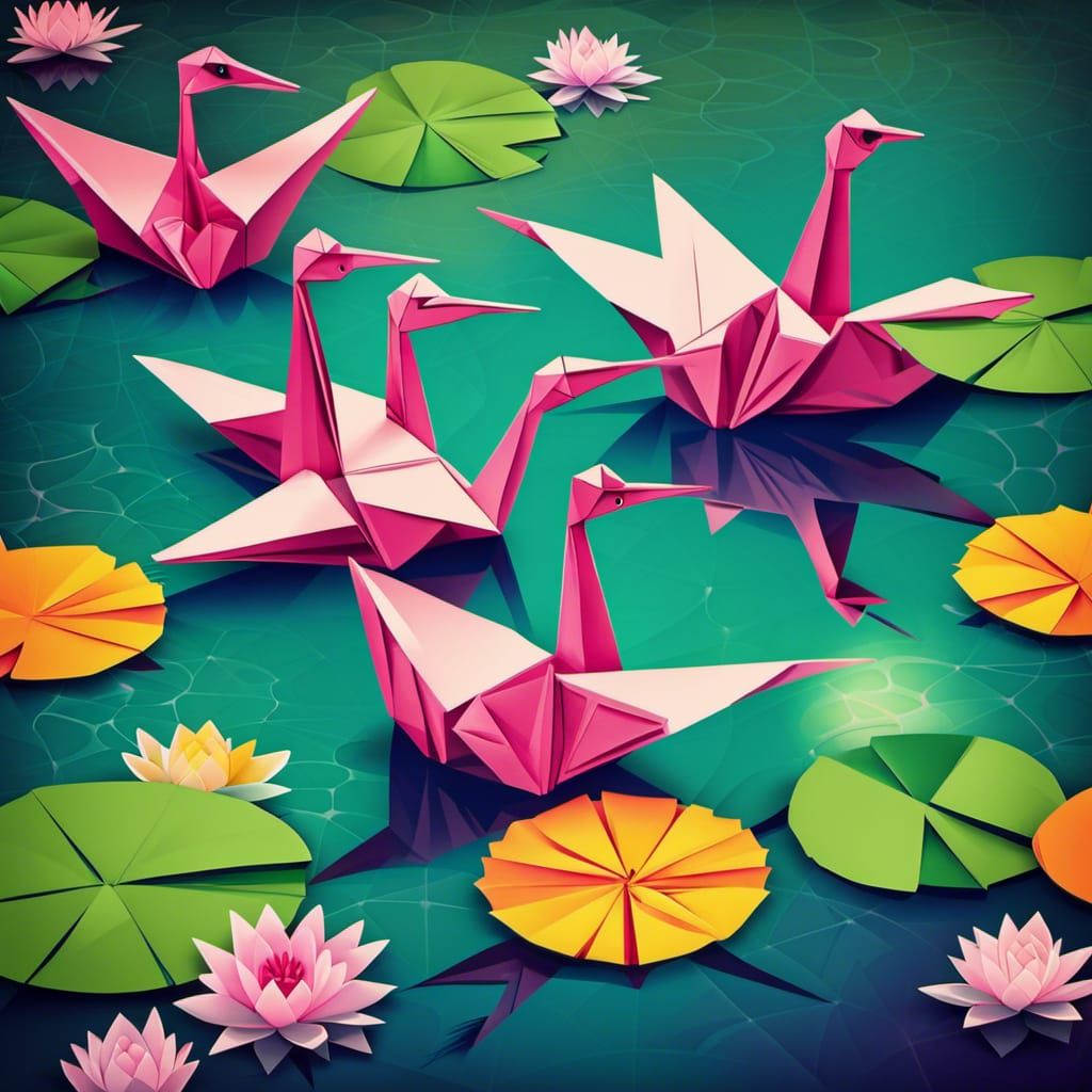 Origami Cranes - AI Generated Artwork - NightCafe Creator