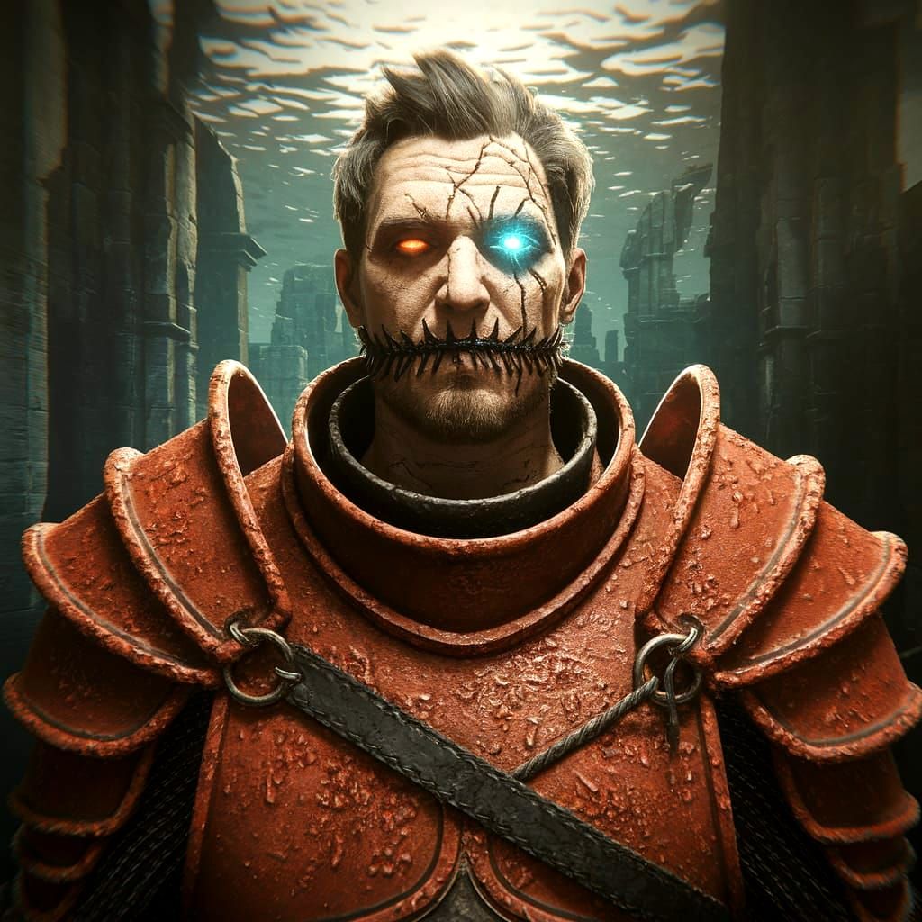 Corrupted Knight in Drowned Armor - Gothic Paladin in Sunken...