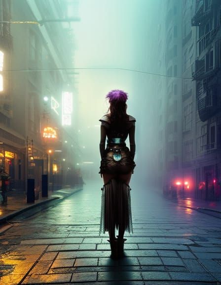 Hazy Street - AI Generated Artwork - NightCafe Creator