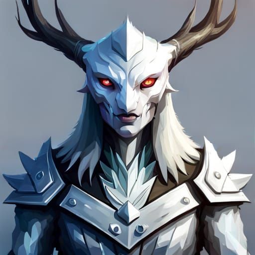 bipedal white tree creature, D&d style, Fantasy character portrait ...