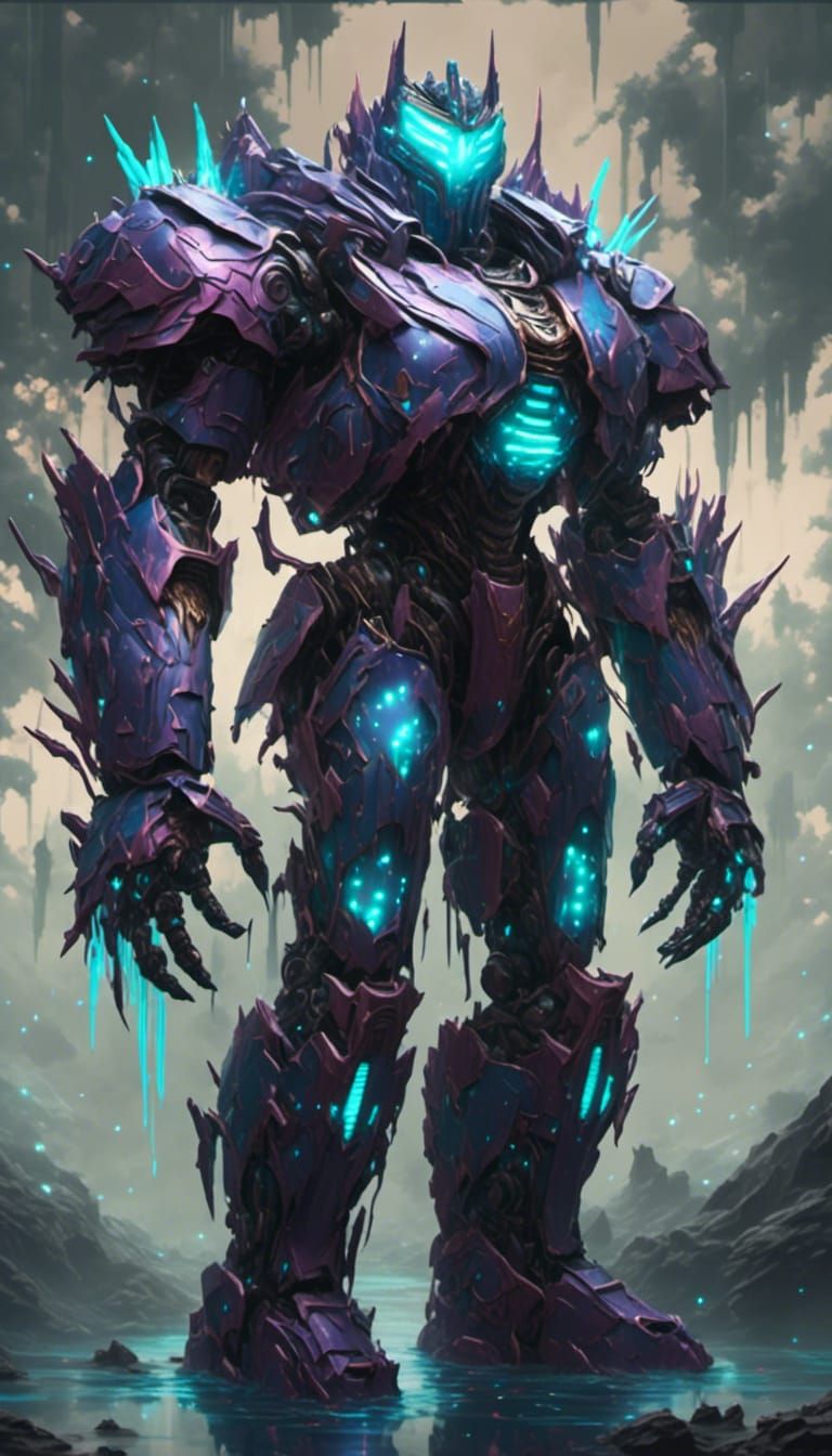 Soundwave- Bioluminescence Armor - AI Generated Artwork - NightCafe Creator