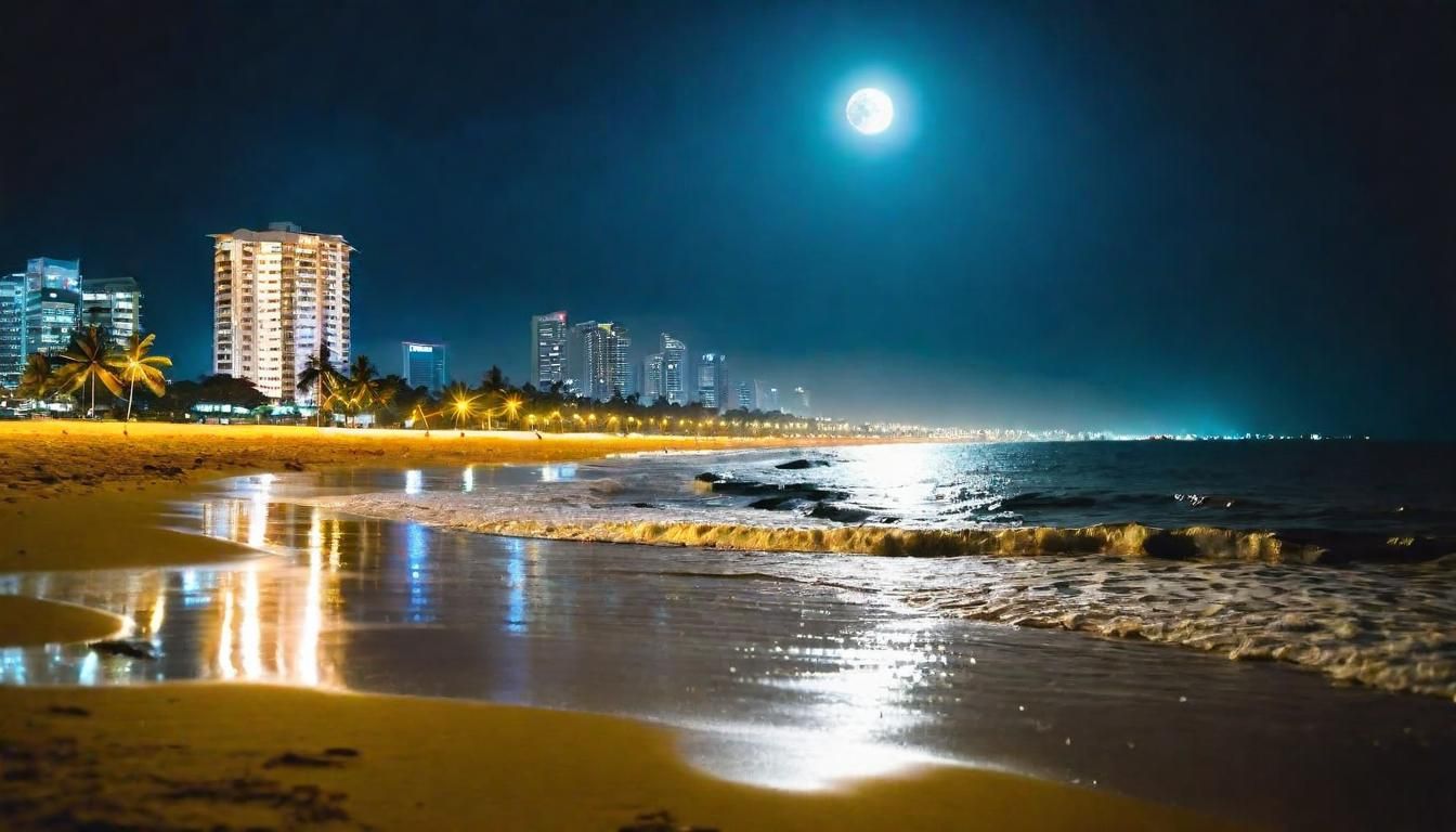 Moonlit Beach - AI Generated Artwork - NightCafe Creator