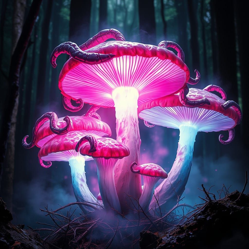 Shrooms v2 - Glowing Fantasy Mushrooms in Dreamlike Forest