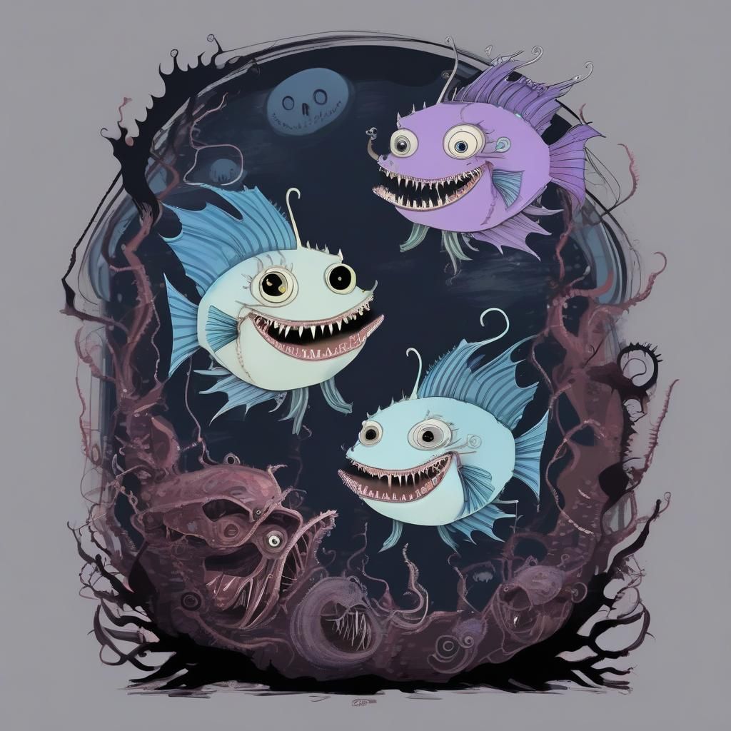 Creepy angler fish - AI Generated Artwork - NightCafe Creator