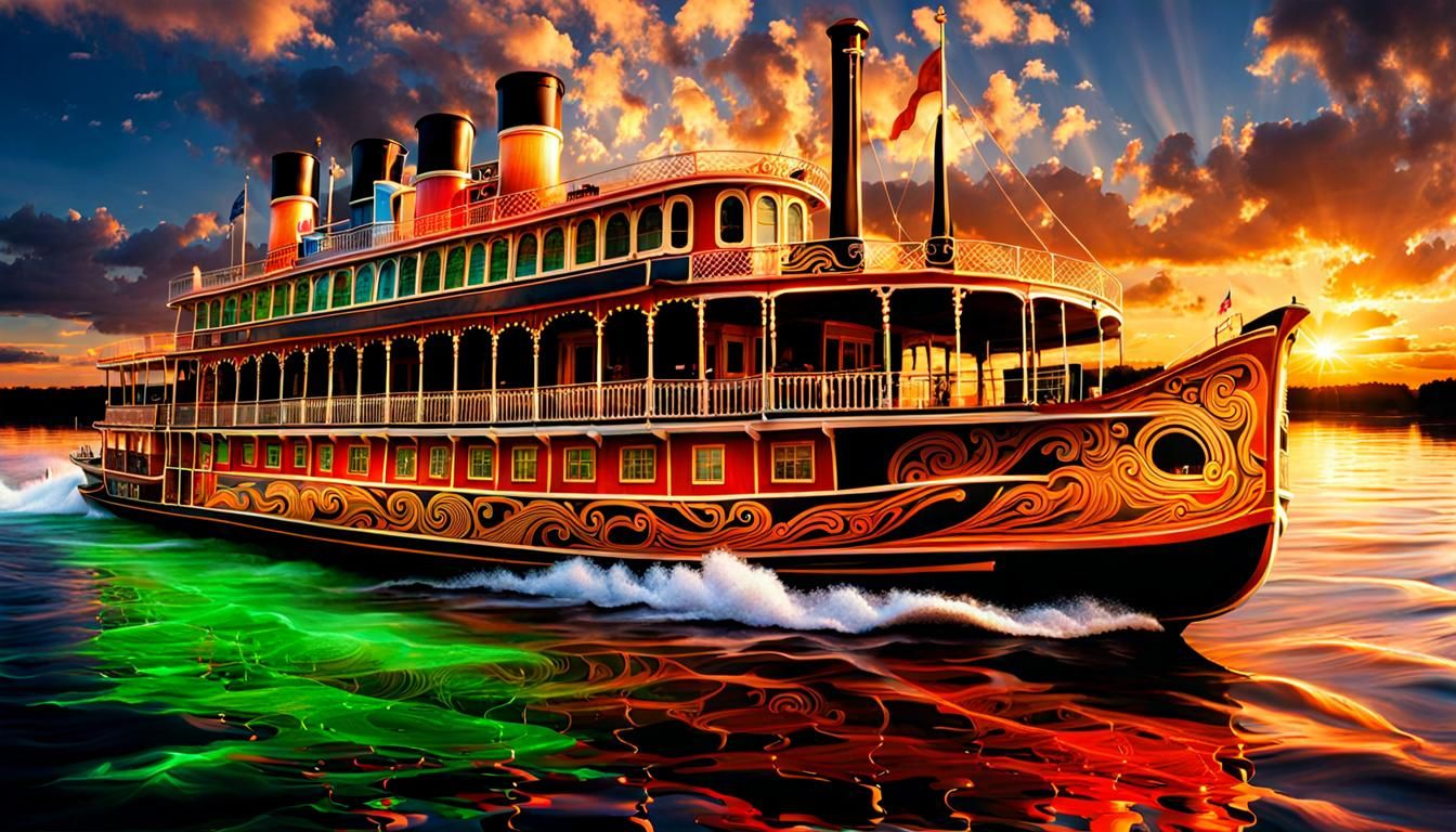 Riverboat - AI Generated Artwork - NightCafe Creator
