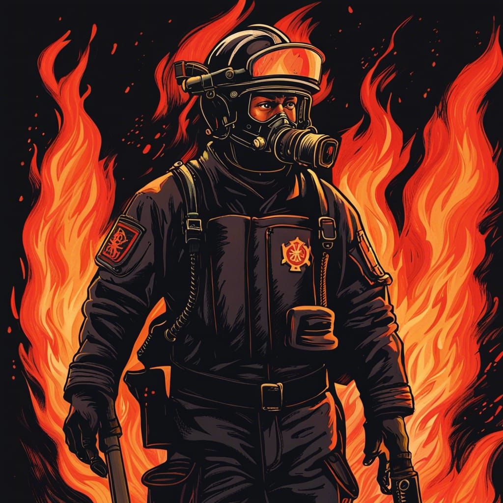 "Fahrenheit 451" Firefighter #2 - AI Generated Artwork - NightCafe Creator