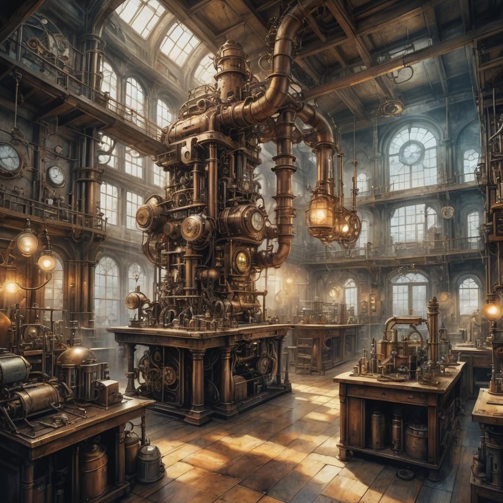 Steampunk environment: laboratory 1 - AI Generated Artwork - NightCafe ...