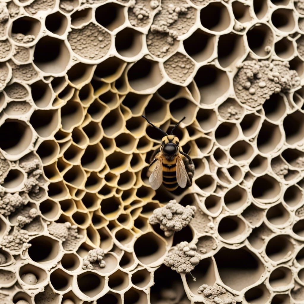 HYPERDETAILED OCCUPIED MUD DIVER BEE NEST - AI Generated Artwork ...