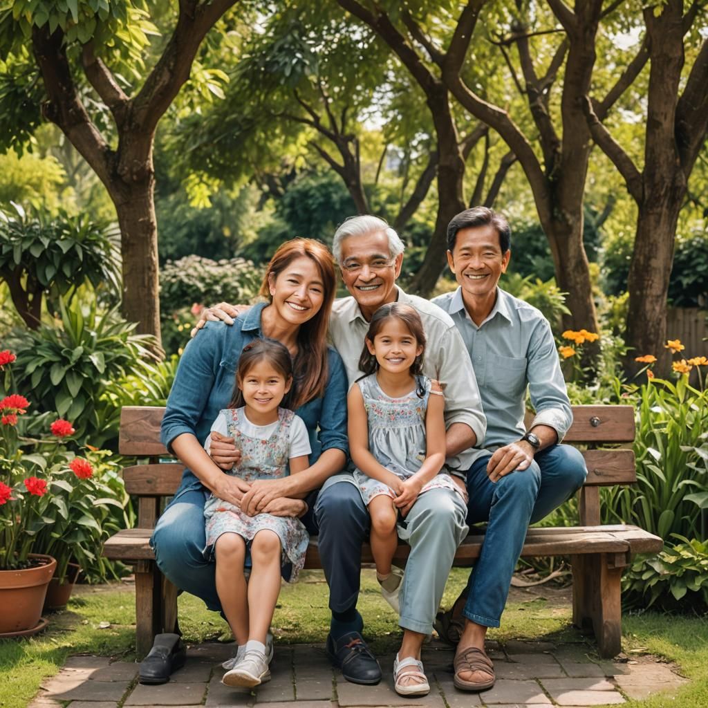 A Happy Complete Family :: (a husband, a wife, two little children son ...