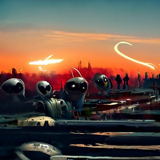 Sci-fi alien robots in the sky by Nicolas BouvierJuan Pablo Roldans ...