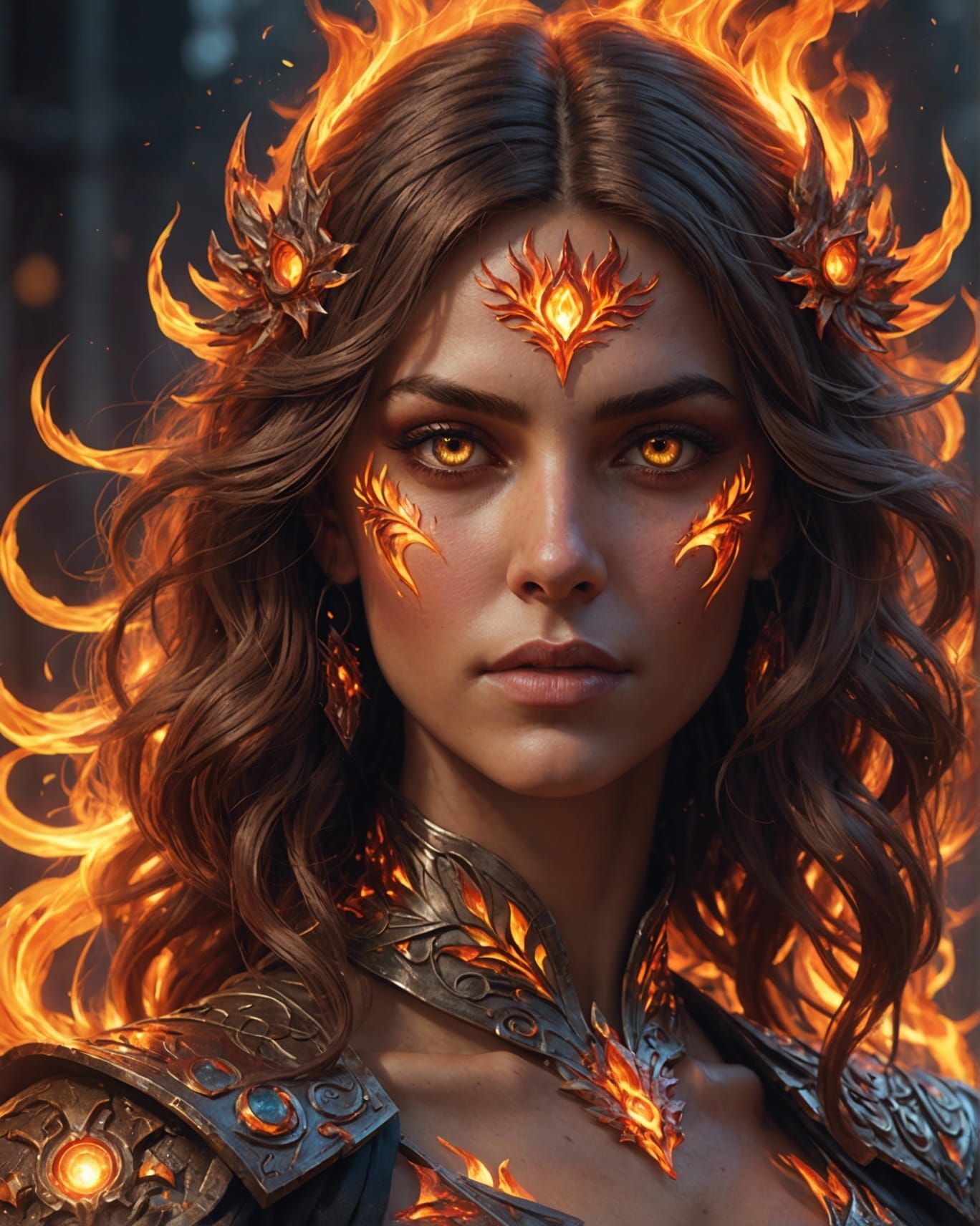 A portrait of a fire elemental - AI Generated Artwork - NightCafe Creator