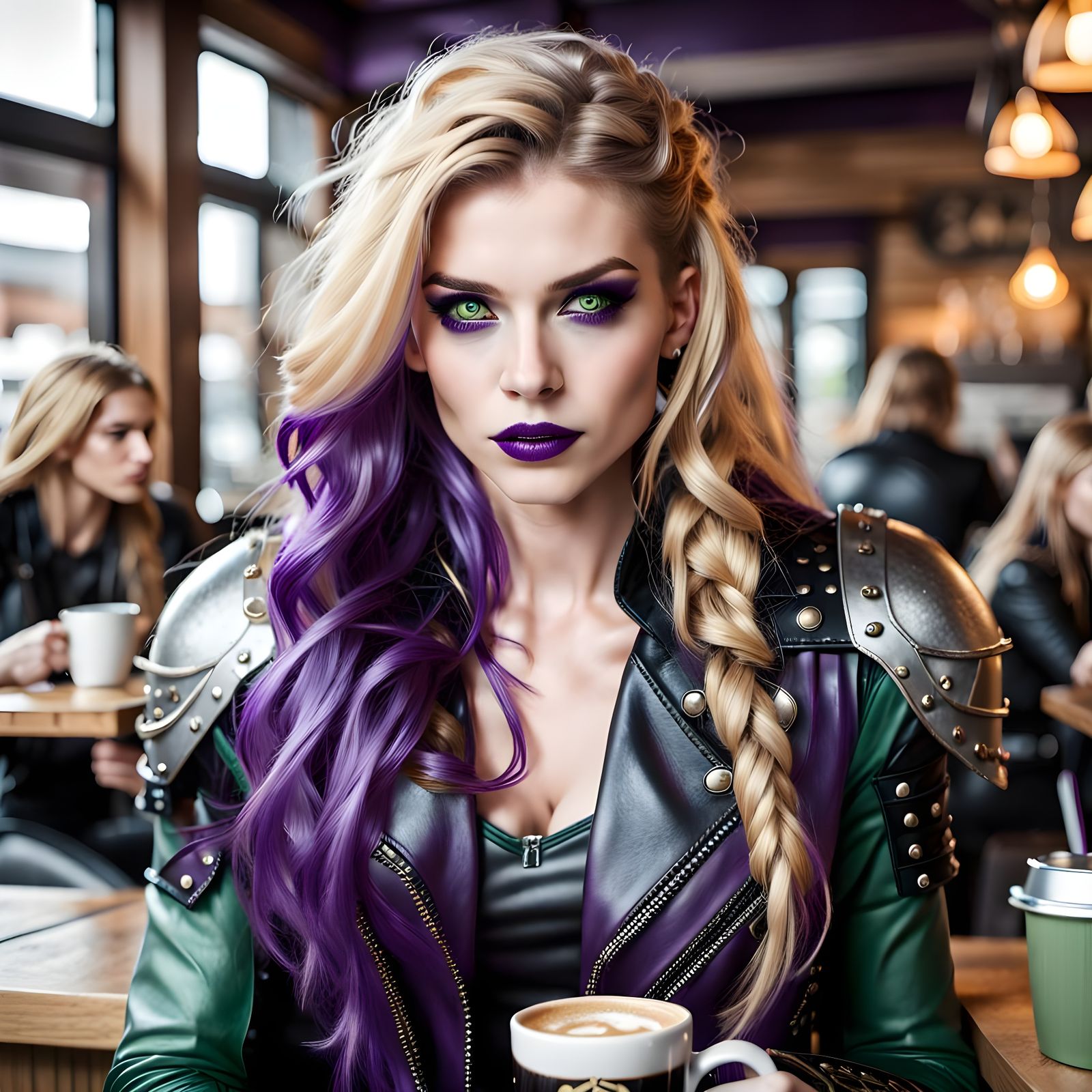 Viking Goddess with Punk Rock Flair - AI Art