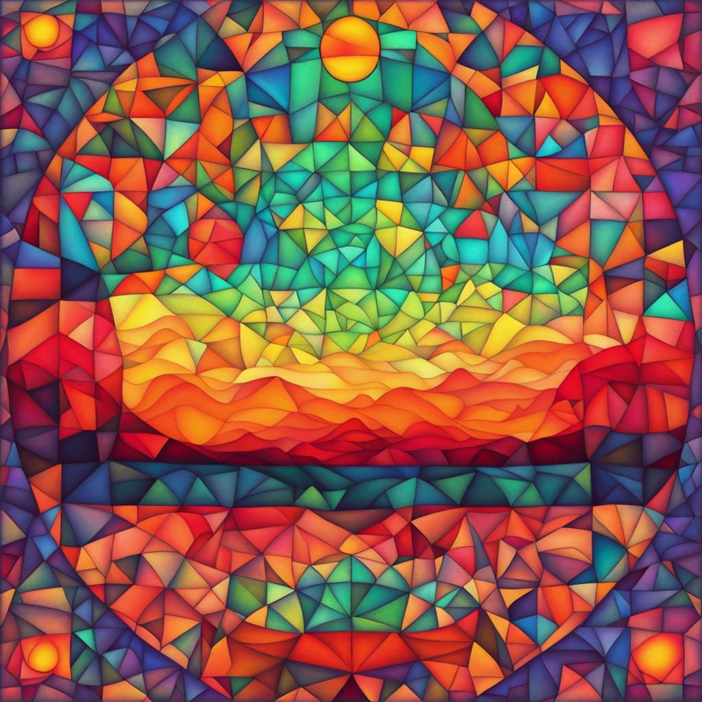 kaleidoscope landscape at sunset - AI Generated Artwork - NightCafe Creator