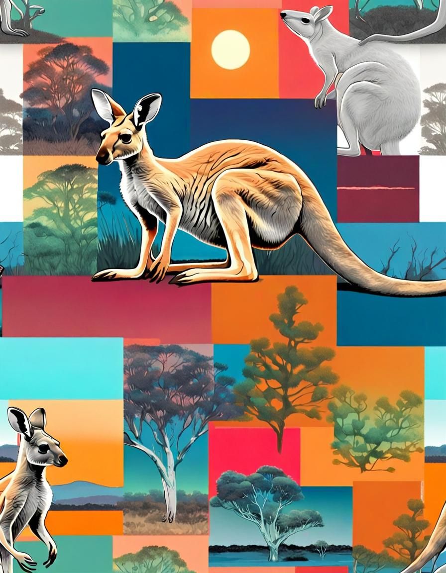 Kangaroo poster art - AI Generated Artwork - NightCafe Creator