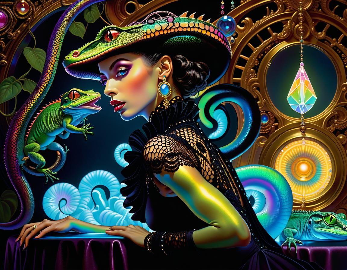 Lady Lizard - AI Generated Artwork - NightCafe Creator
