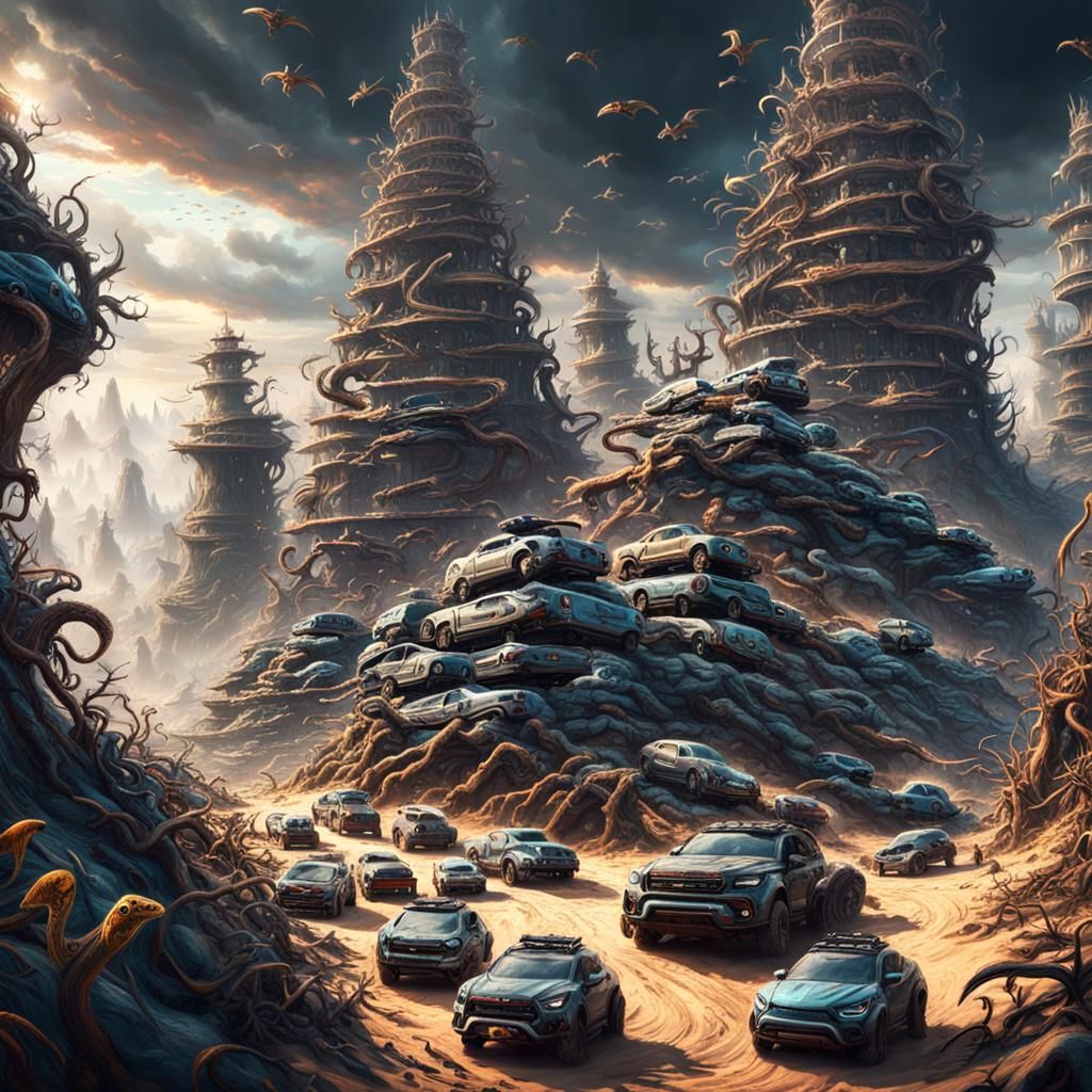 Wild cars in their natural habitat - AI Generated Artwork - NightCafe ...