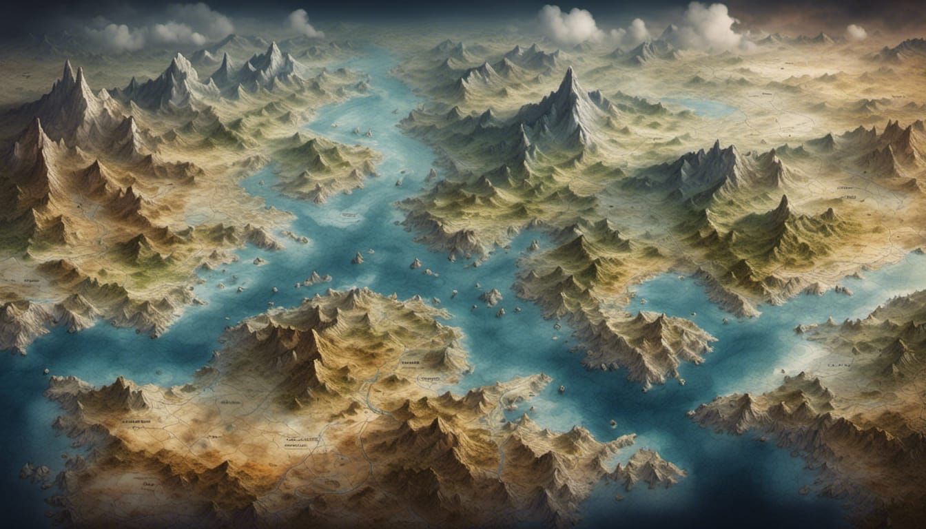fantasy world map, a large world with a verity of biomes and different ...