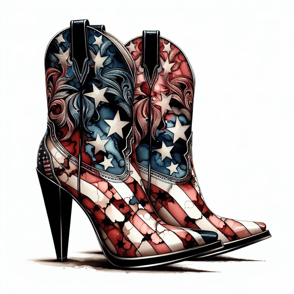 American Flag Boots - AI Generated Artwork - NightCafe Creator