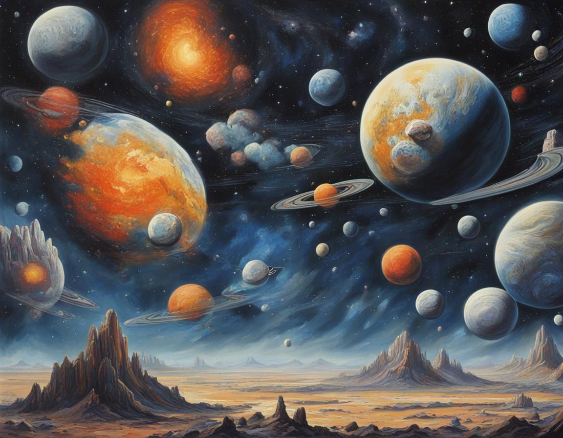 Space and paint - AI Generated Artwork - NightCafe Creator