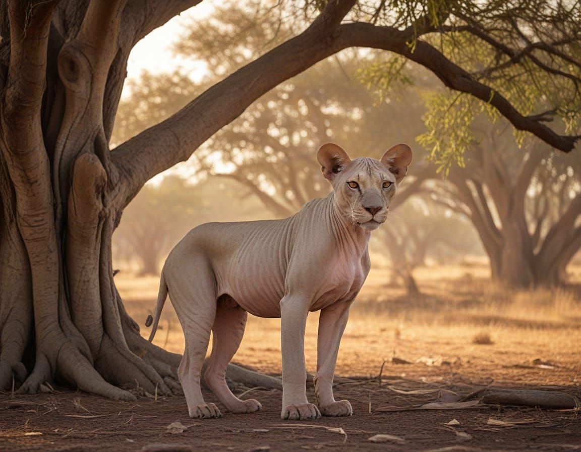 A furless lion - A furless lion