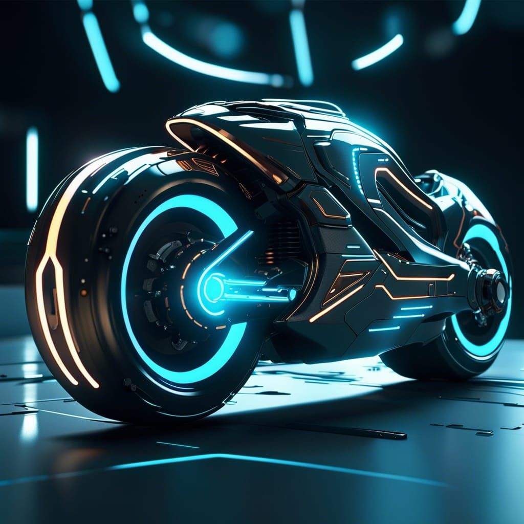 Tron Motorcycle - Futuristic Tron Motorcycle with Intricate ...