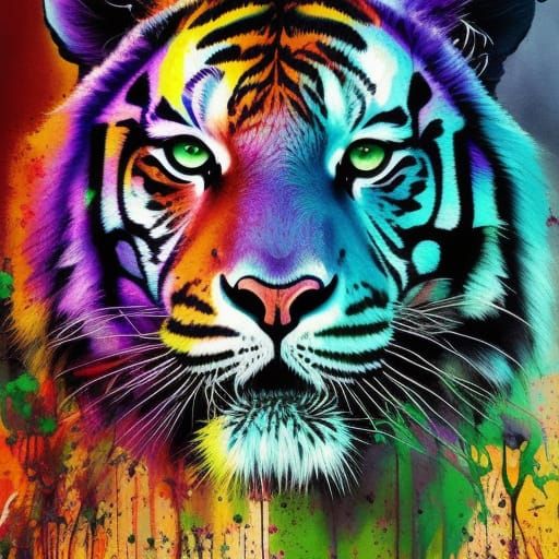 Ink Splash Tiger - AI Generated Artwork - NightCafe Creator