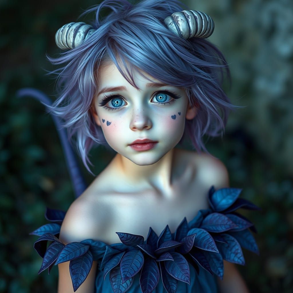 Whimsical Young Woman with Lavender Hair and Encha... - AI Art